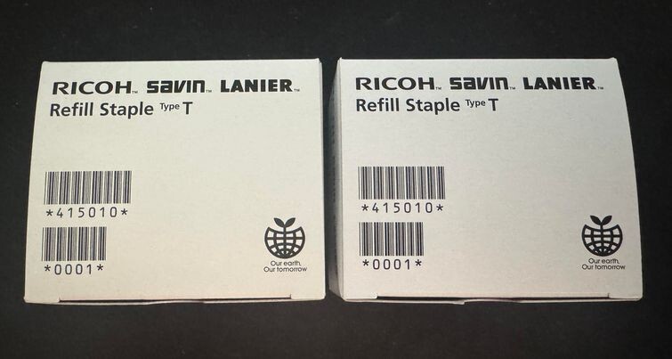 Ricoh Savin Lanier Refill Staple Type T 415010- SET OF 2 BOXES (4 carts ...
