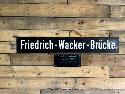 Old Porcelain German Bridge Sign W/Marker Plaque Friedrich Wacker | eBay