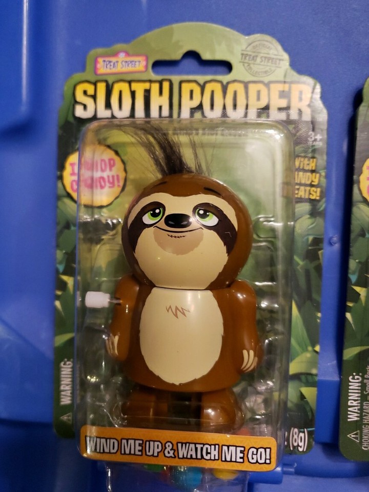 3 Sloth Pooper Candy Dispensers Wind-Up Walking Poops Toy Treat Street ...