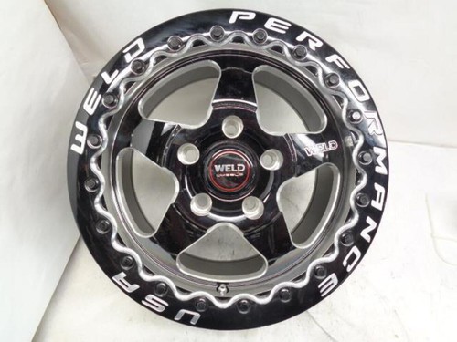 NEW WELD RACING WHEEL 2PC S71 BEADLOCK GLOSS BLACK/CHROME 15x10 5x114.3 ...