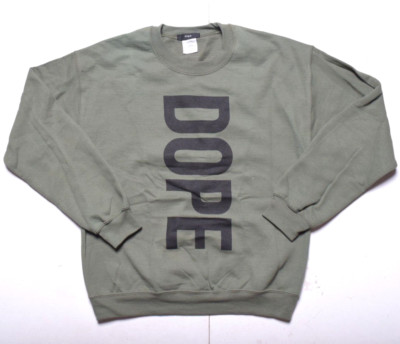 DOPE Los Angeles Mens Putty Geen Vert Logo Fleece Pullover Crewneck ...