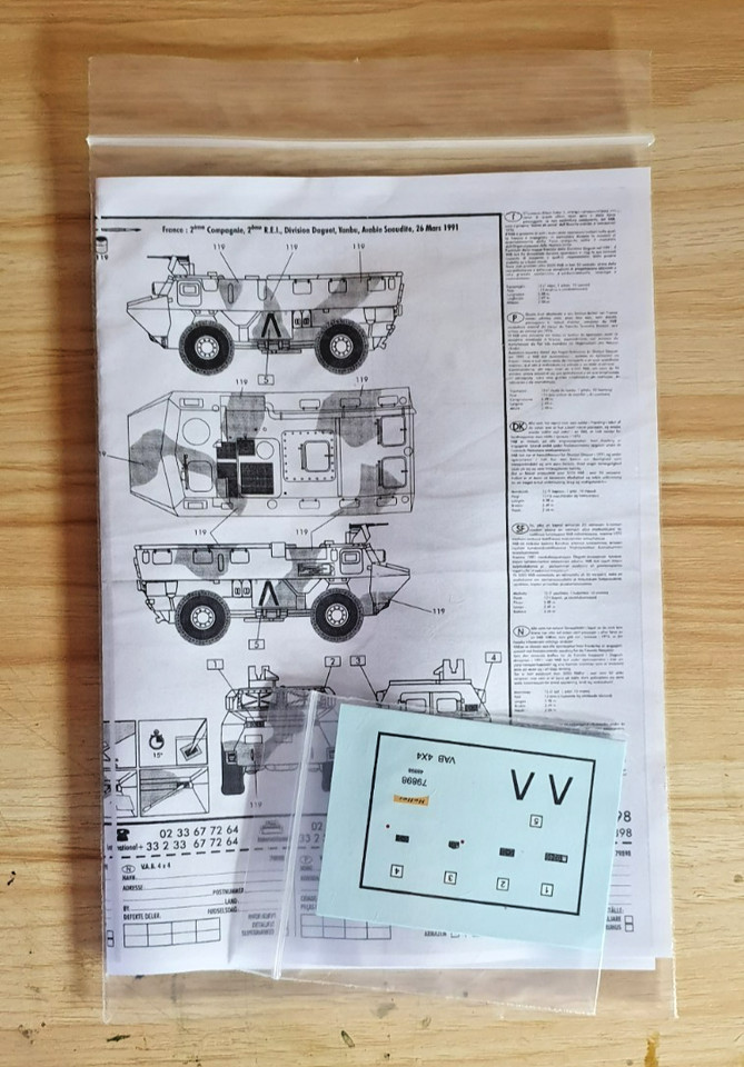 HELLER 79898 VAB 4X4 1/72 DECALS & PLACEMENT GUIDE | eBay UK