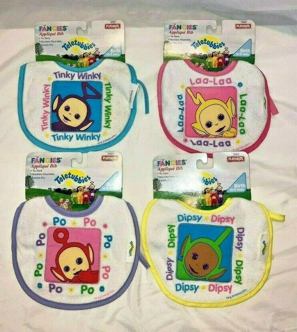 NIP - Teletubbies Applique Bibs Tie Neck Washable Birth to 6months | eBay