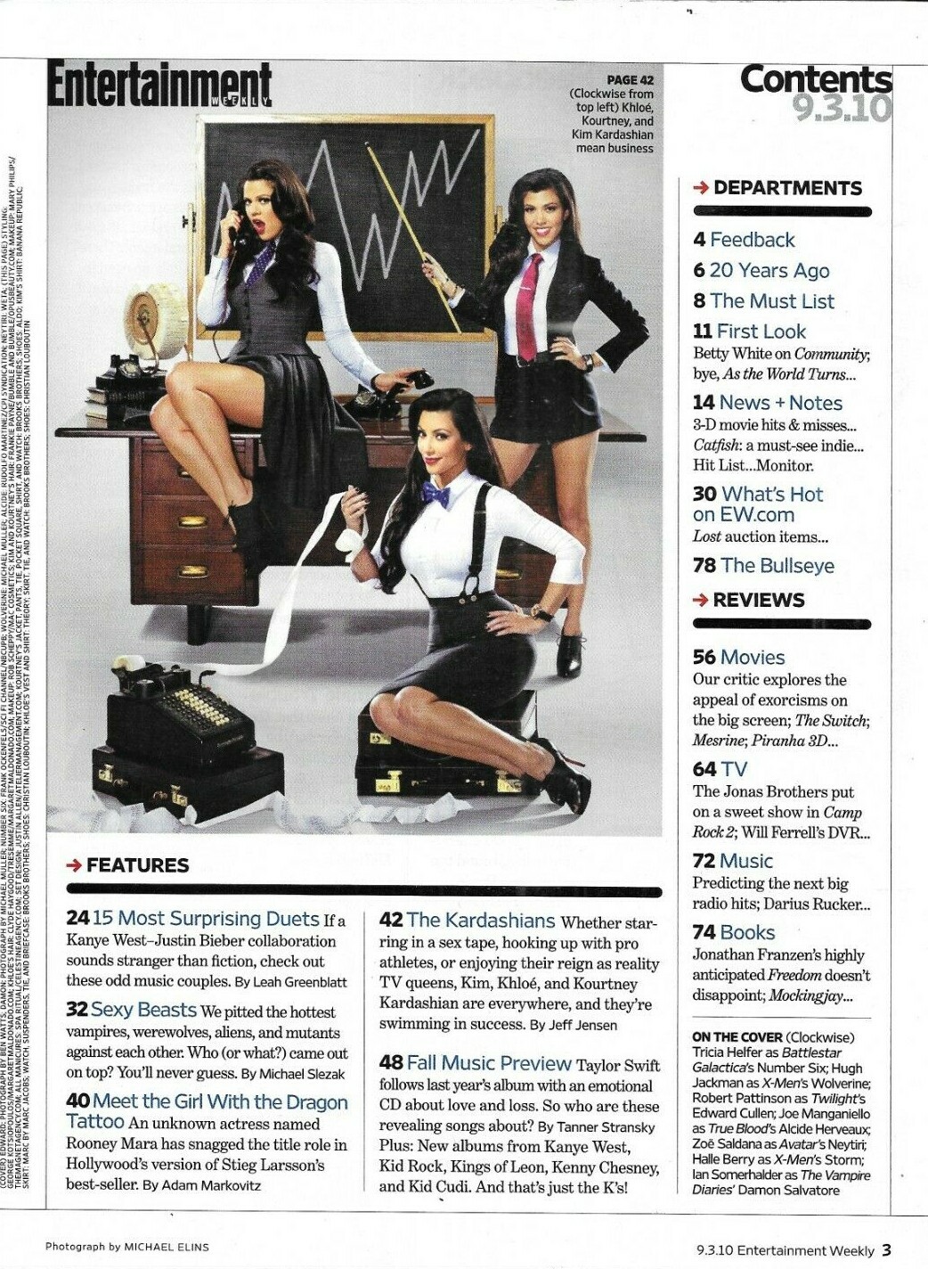 Entertainment Weekly Magazine Sexy Beasts Rooney Mara Taylor Swift ...