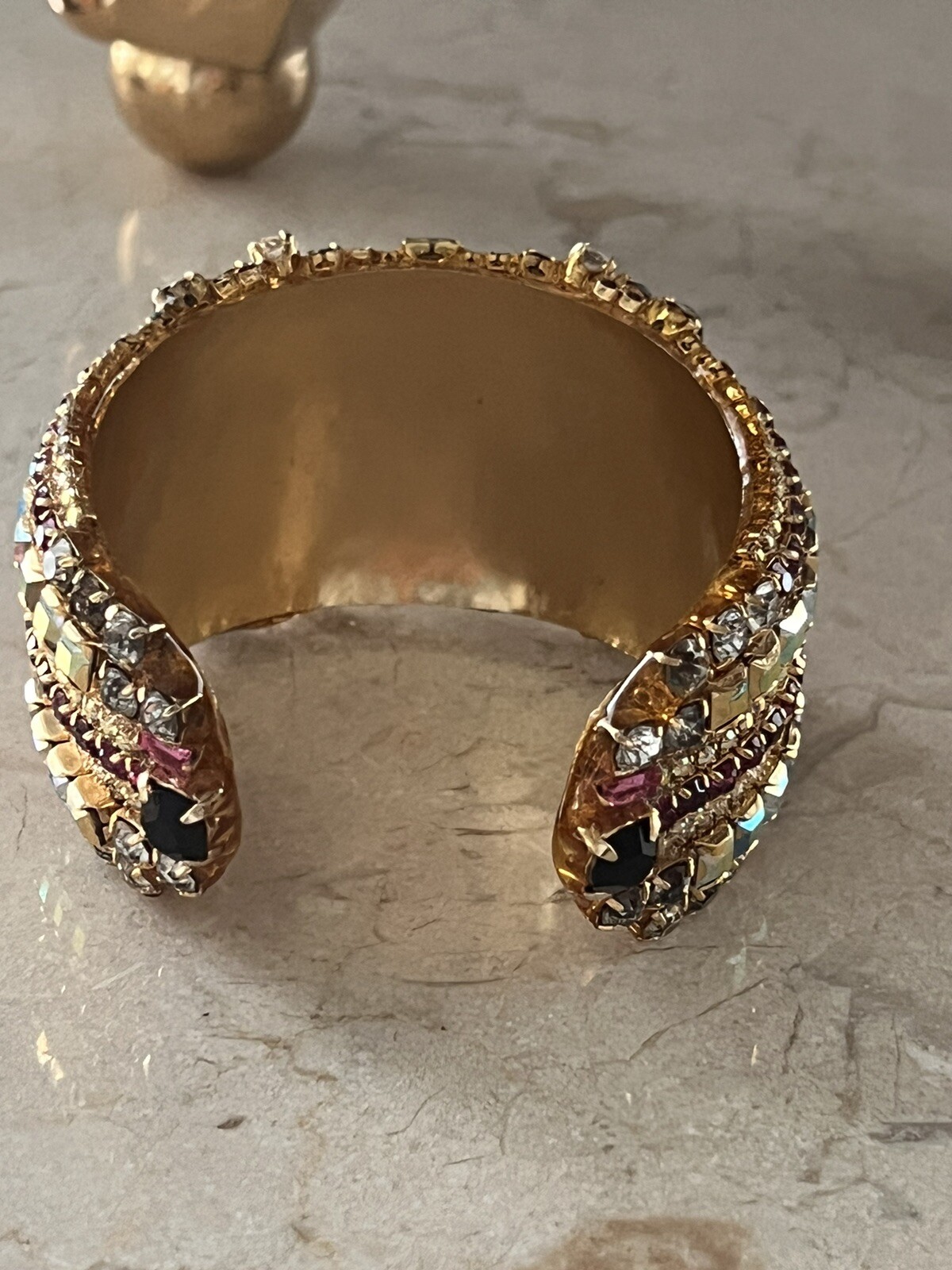 Statement Vintage 1985 Elise Multi Color Rhinestone Crystal Gem Cuff ...