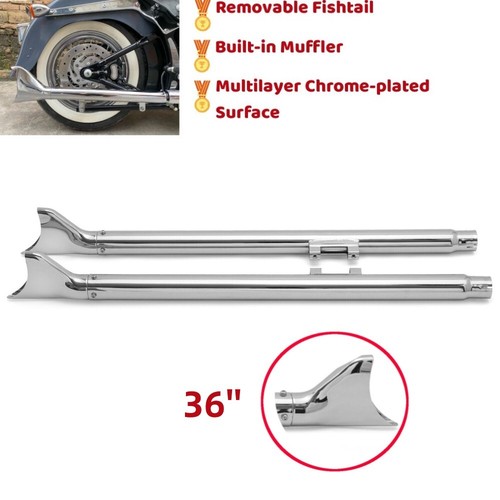 36" Slip on Fishtail Mufflers Dual Exhaust for Harley Softail Heritage ...
