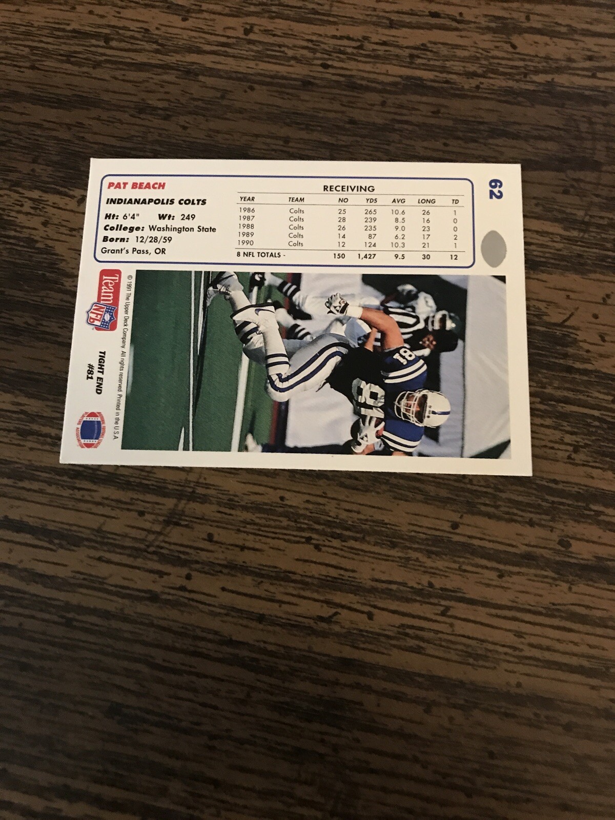 1991 Upper Deck - #62 Pat Beach for sale online | eBay