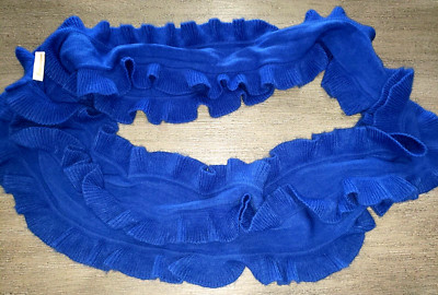 womens solid blue SOFT KNIT RUFFLE EDGE SCARF INFINITY COLLECTION 18 ...