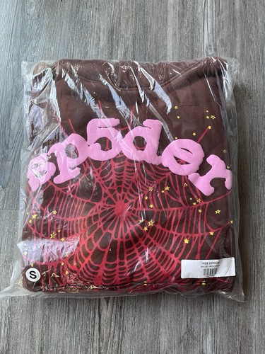 *BRAND NEW*Sp5der brown hoodie OG WEB Size Small 100% Authentic Pink ...