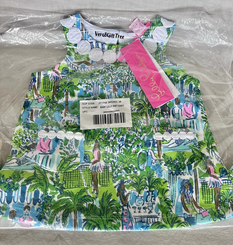 Lilly Pulitzer Baby Knit Shift Dress SPROUT GREEN Lilly On Holiday 3-6 ...