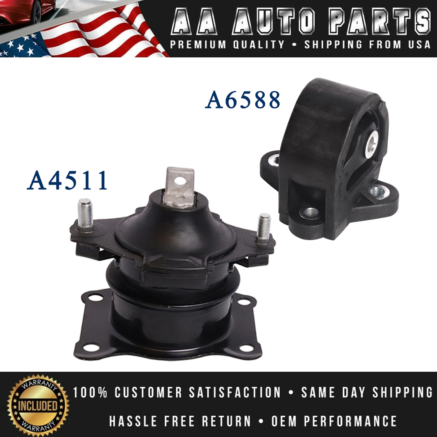 2X Rear Motor Mounts Set for 2001-2005 Honda Civic 1.7L l4 A6588 A4511 | eBay