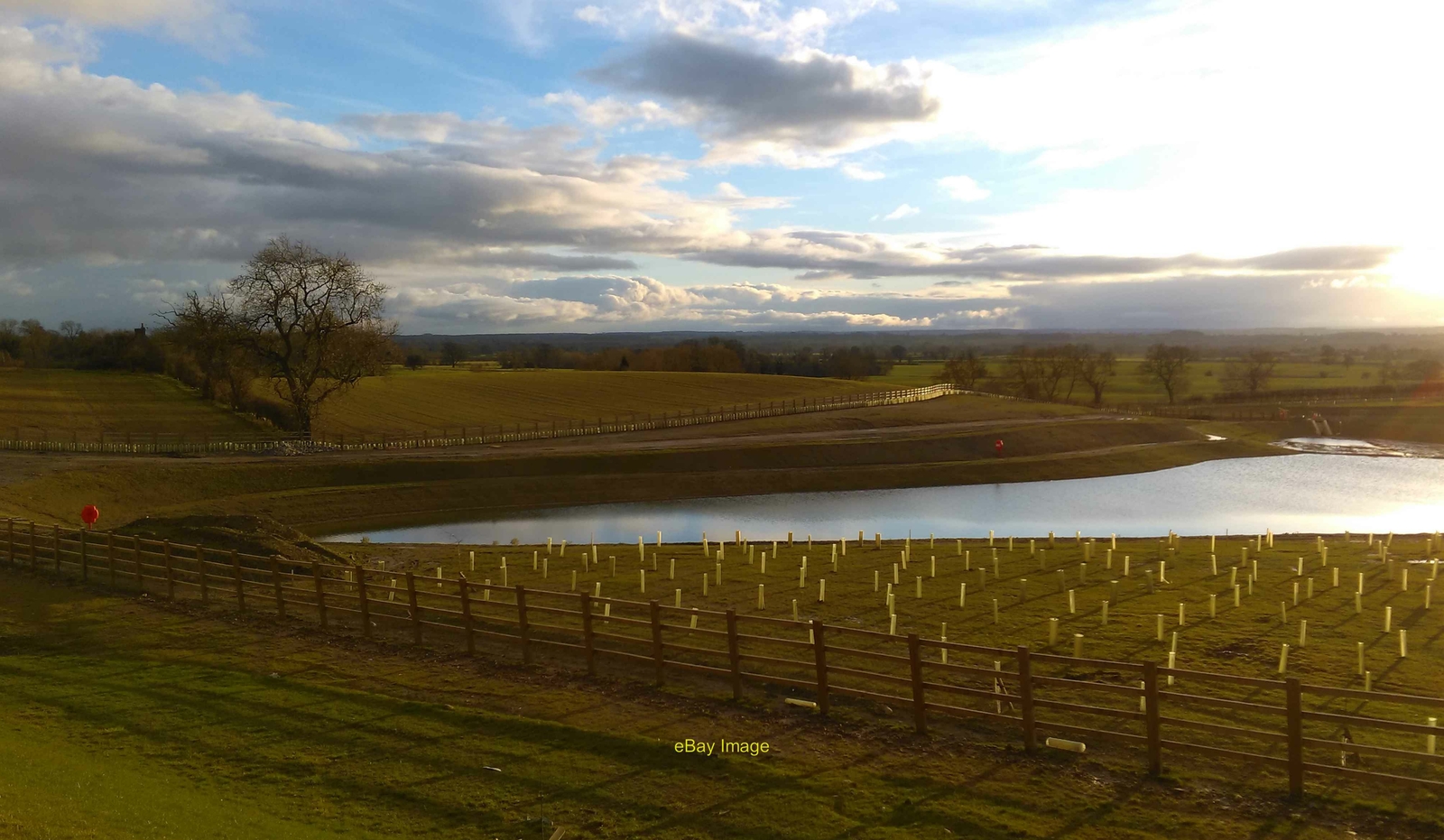 Photo 6x4 New Run Off Pond Great Fencote Built in a natural dip in the ...