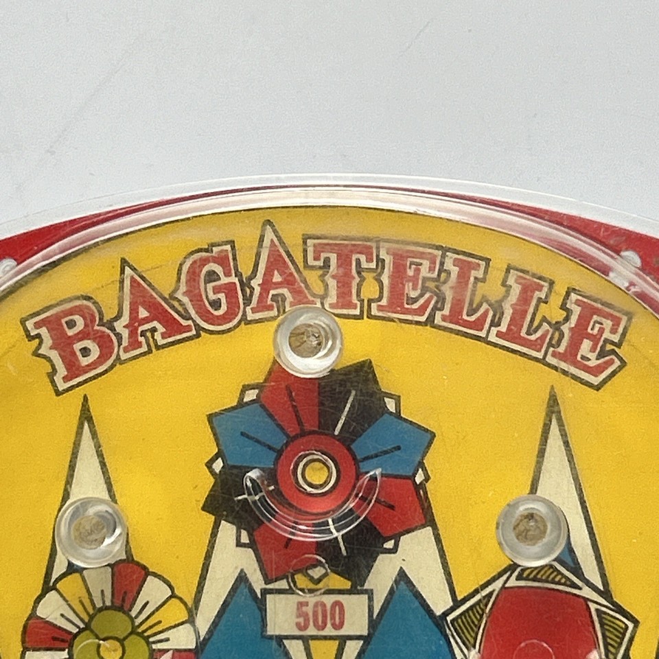 PINBALL MACHINE TOY GAME Vintage Bagatelle 5 Balls Tabletop - WORKS ...