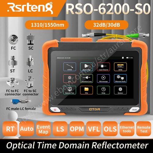 Rsrteng 7inch OTDR Fiber Optic Tester 1310/1550nm ILOM VFL OPM OLS RSO ...