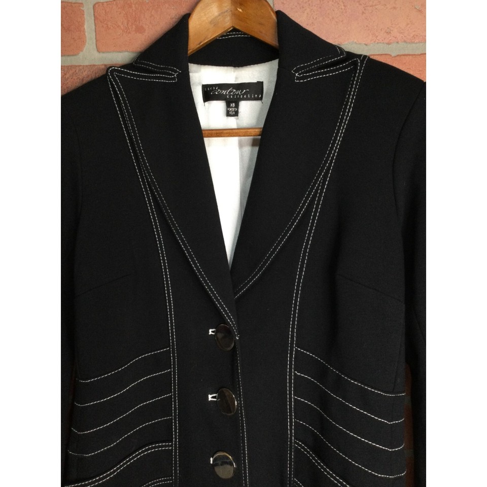 Cache Contour Collection Long Coat Jacket Button Front Size XS Gothic ...