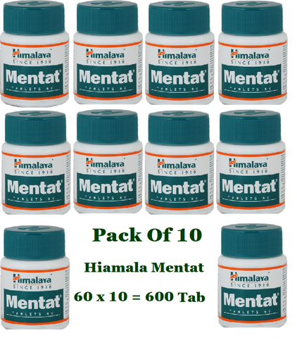 10 x Himalaya Mentat 600 tablets For Memory Enhance Mental Health -Free ...