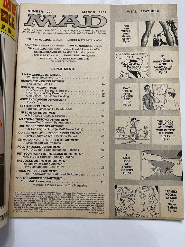 •MAD AL JAFFEE No. 229 MARCH 1982 OUR PRICE | eBay