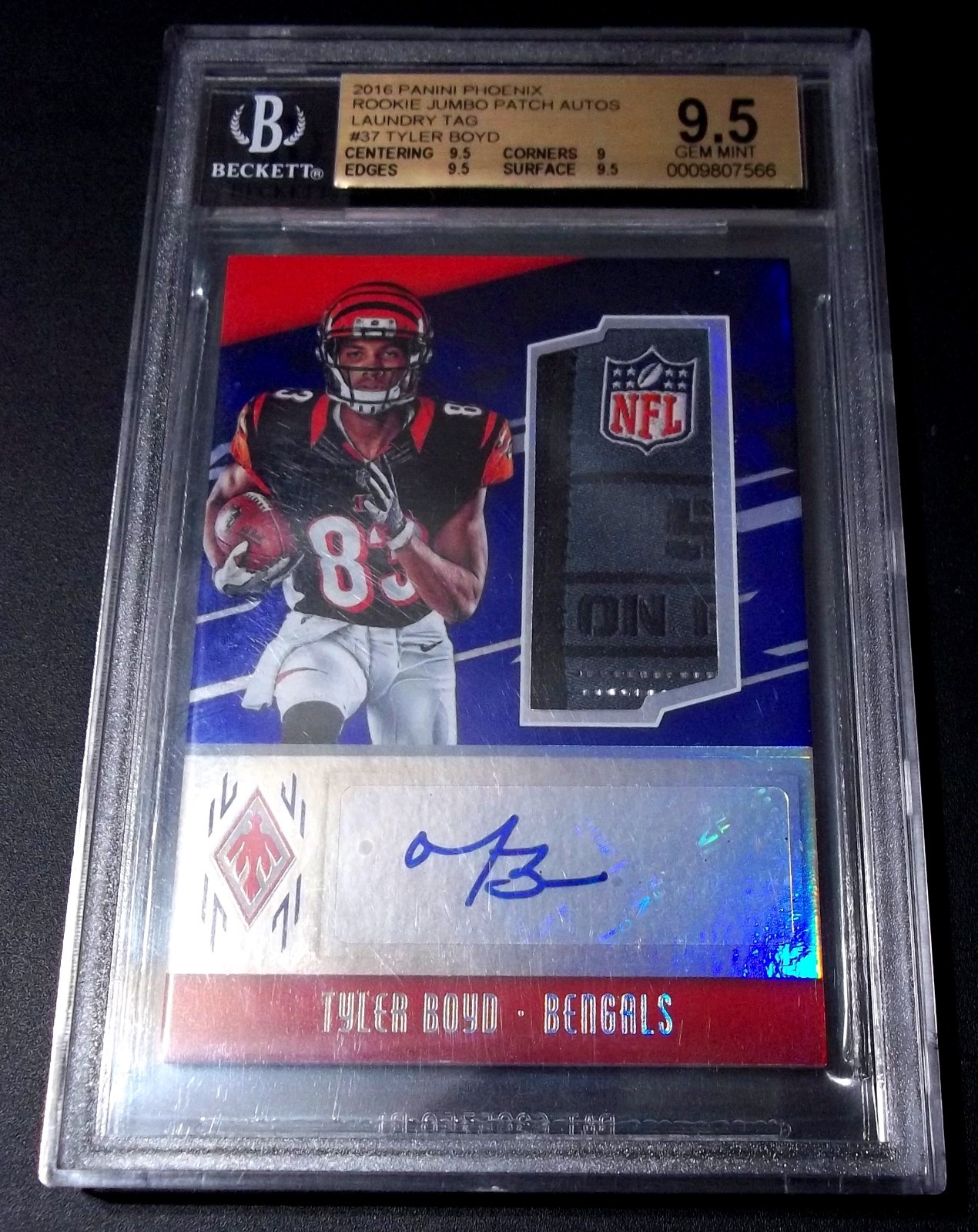 Tyler Boyd Auto 1/1 BGS 9.5 10 Autograph Rc 2016 NFL Shield Jersey ...