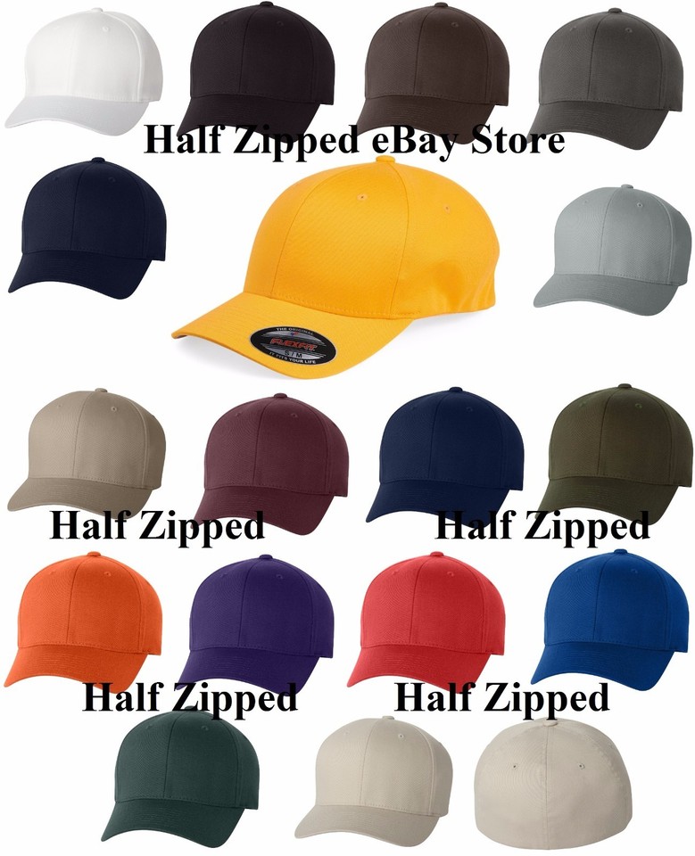 Flexfit Structured Twill Fitted Cap Baseball Hat 6277 S/M L/XL XL/2XL ...