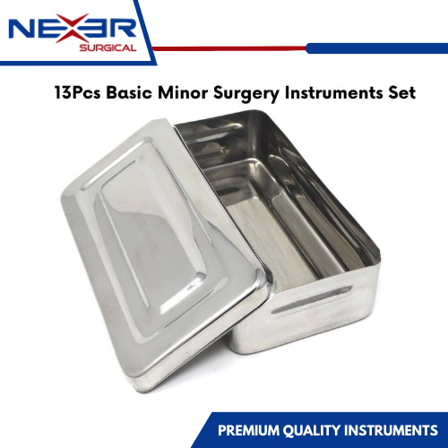 Set of 13 Pcs Basic Minor Surgery Kit Stainless Steel Box Surgical ...