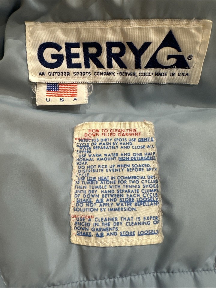 Vintage 1970s GERRY Down Jacket Duffle Coat Plastic Clasp Puffer Parka ...