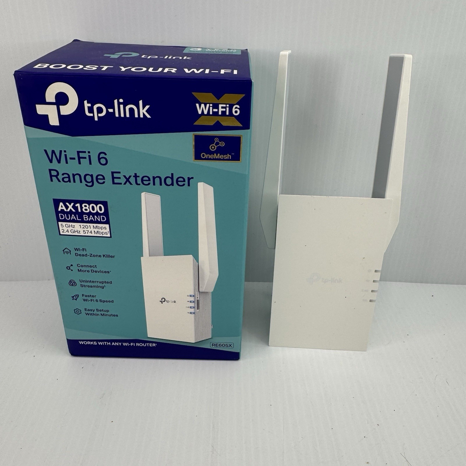 TP-Link RE605X AX1800 Wi-Fi 6 Range Extender Dual Band Wireless Signal ...