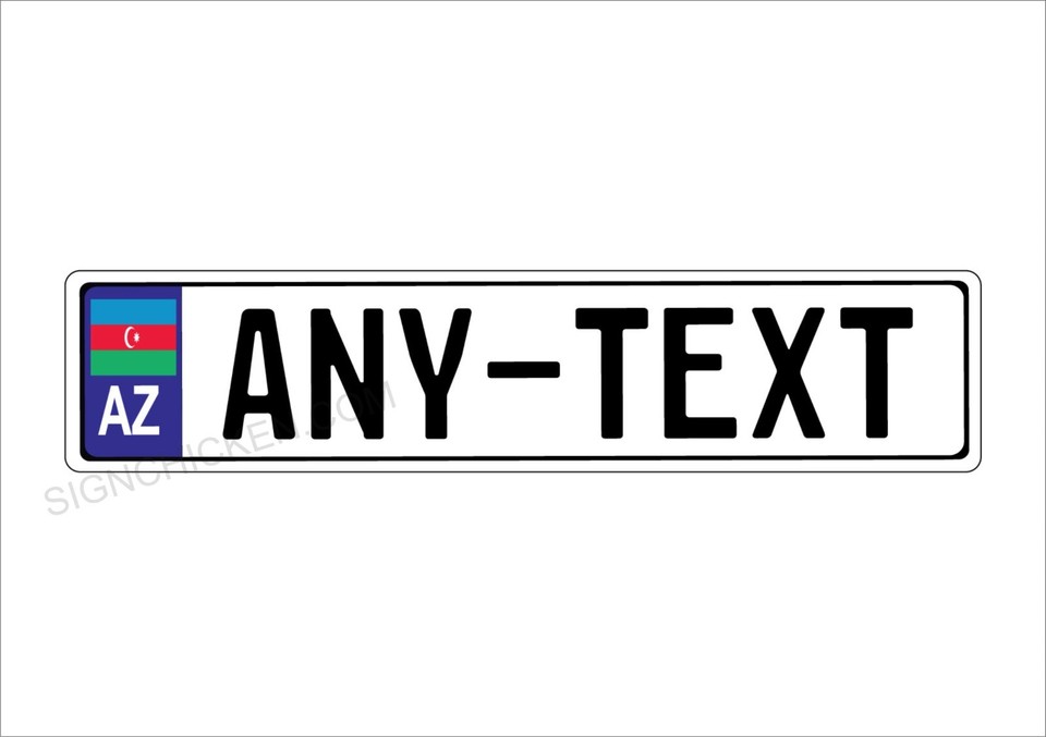 AZERBAIJAN - EURO STYLE TAG BMW European license plate, ANY TEXT ...