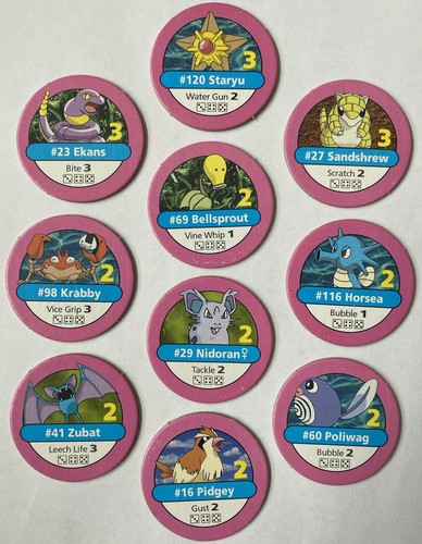 1998 Pokemon Master Trainer Board Game - Pink Pogs Mint - Lot Of 30 | eBay
