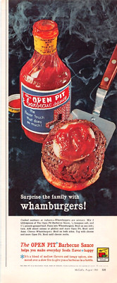 Open Pit Recipe for Whamburgers Barbecue Sauce General Foods Vtg Mag ...