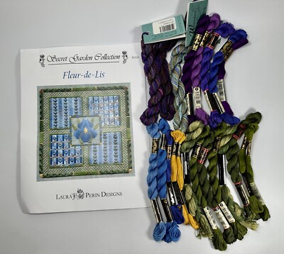 Laura J. Perin Designs Fleur-de-Lis Needlepoint Kit with Thread | eBay