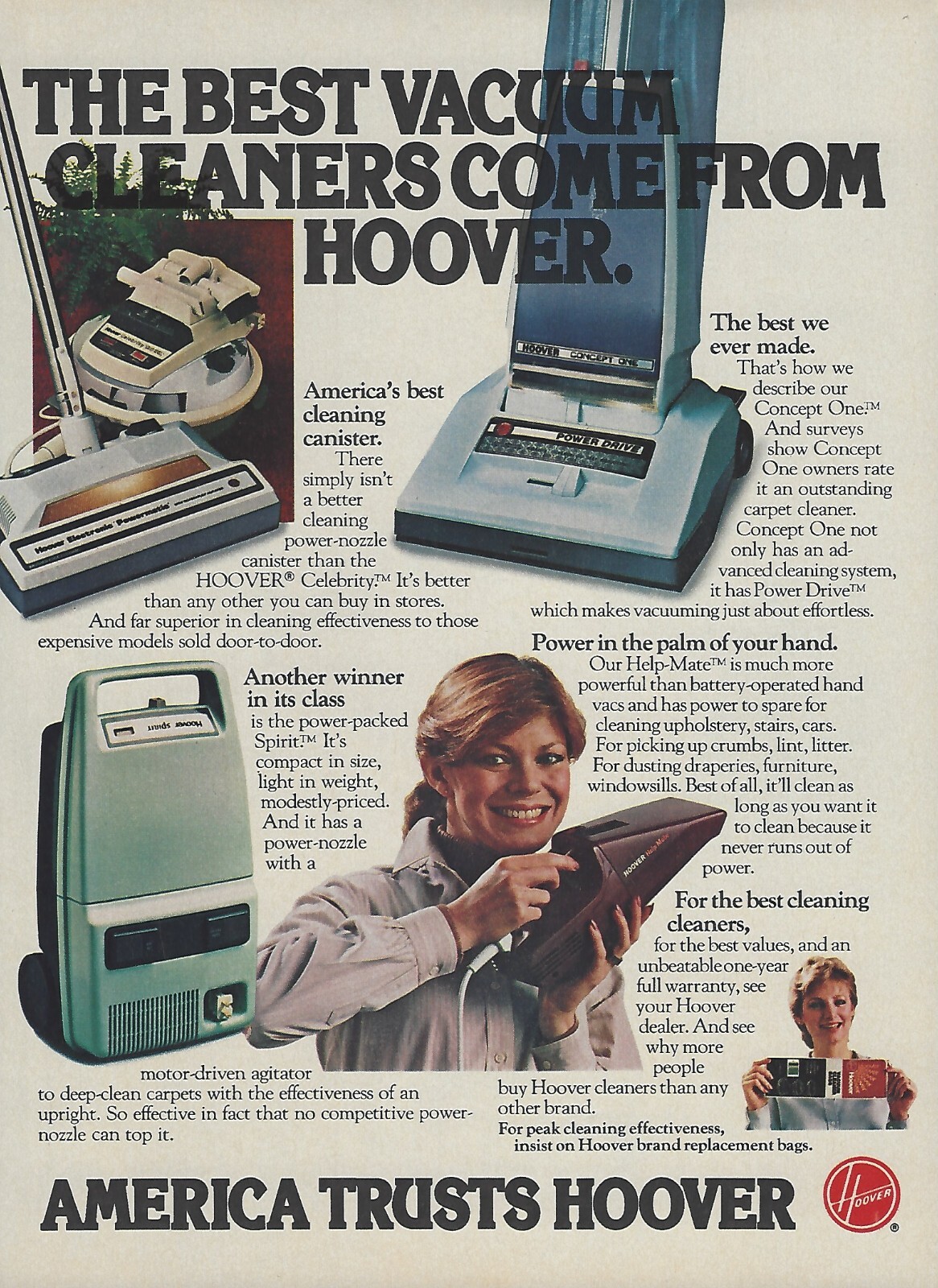 1983 Hoover Vacuum Cleaner Celebrity Spirit Concept One vintage Print ...