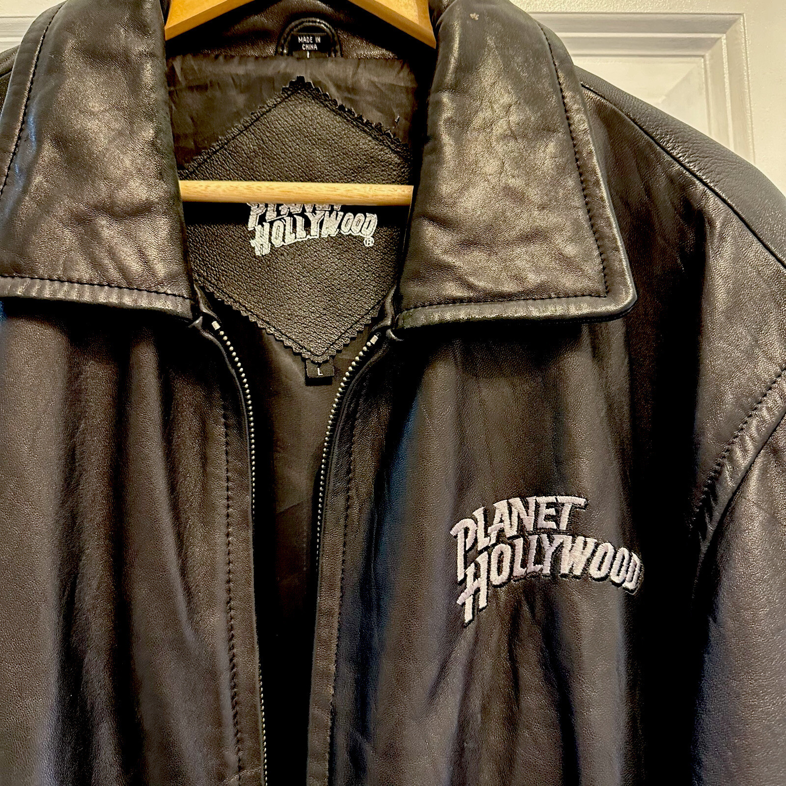 RARE! Planet Hollywood Honolulu Soft Black Leather Vintage Bomber ...