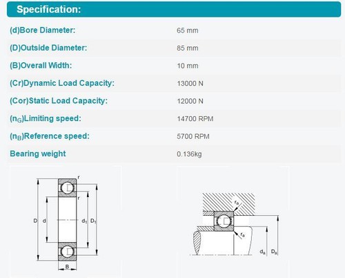1PC FAG 61813.2RSR Deep Groove Ball Bearings 65x85x10mm | eBay
