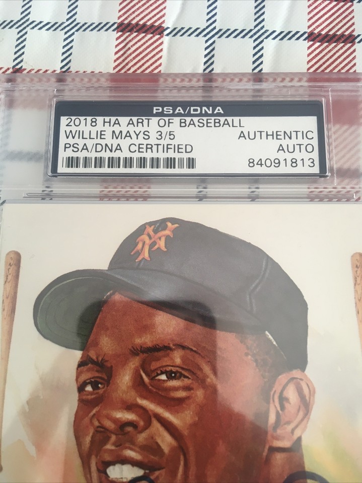 2018 HA Art Of Baseball Willie Mays Perez Steele Auto/5 PSA/DNA HOF ...