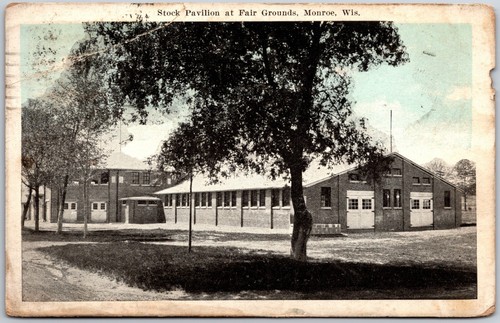 Stock Pavilion Fair Grounds Buildings Monroe Wisconsin Vintage Postcard ...