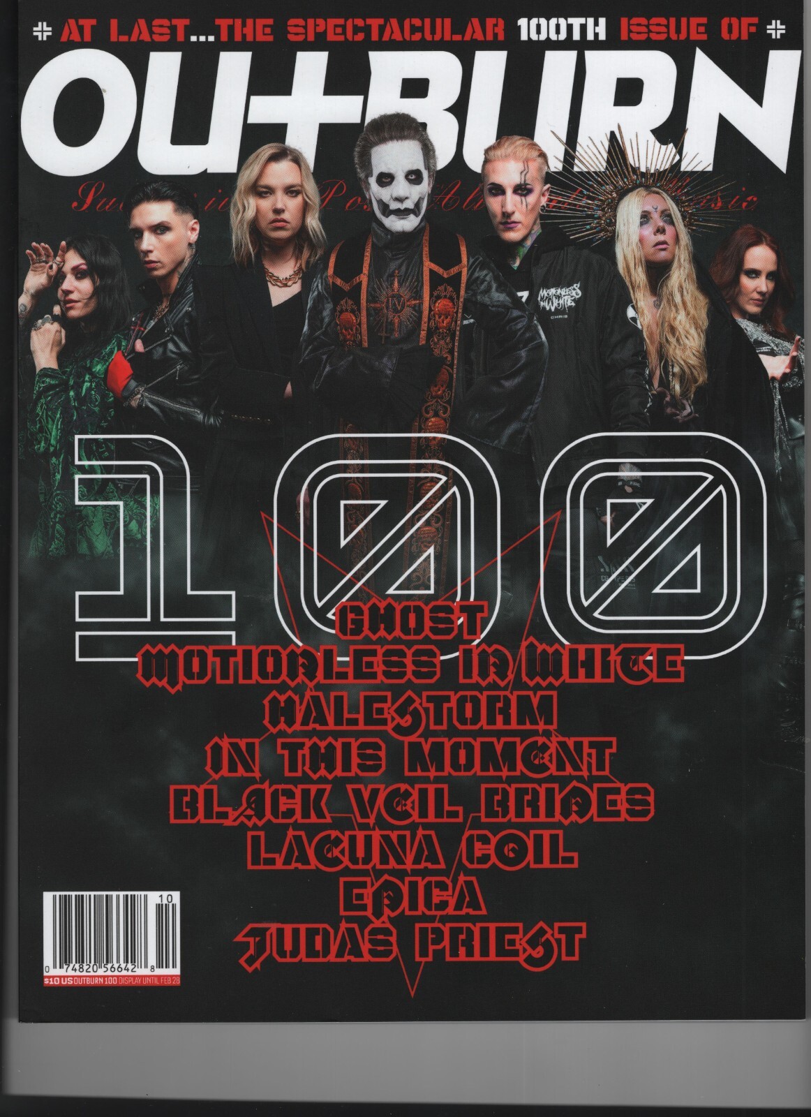 GHOST MOTIONLESS IN WHITE HALESTORM OUTBURN MAGAZINE 2022 ISSUE #100 | eBay