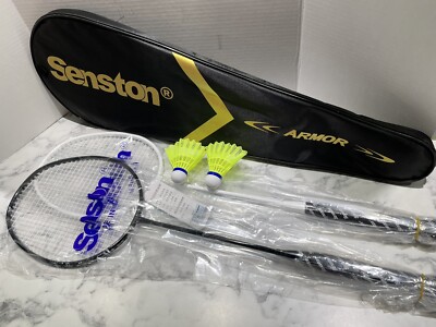 SENSTON 2 Player Badminton Racquets Set Double Rackets Carbon Shaft ...