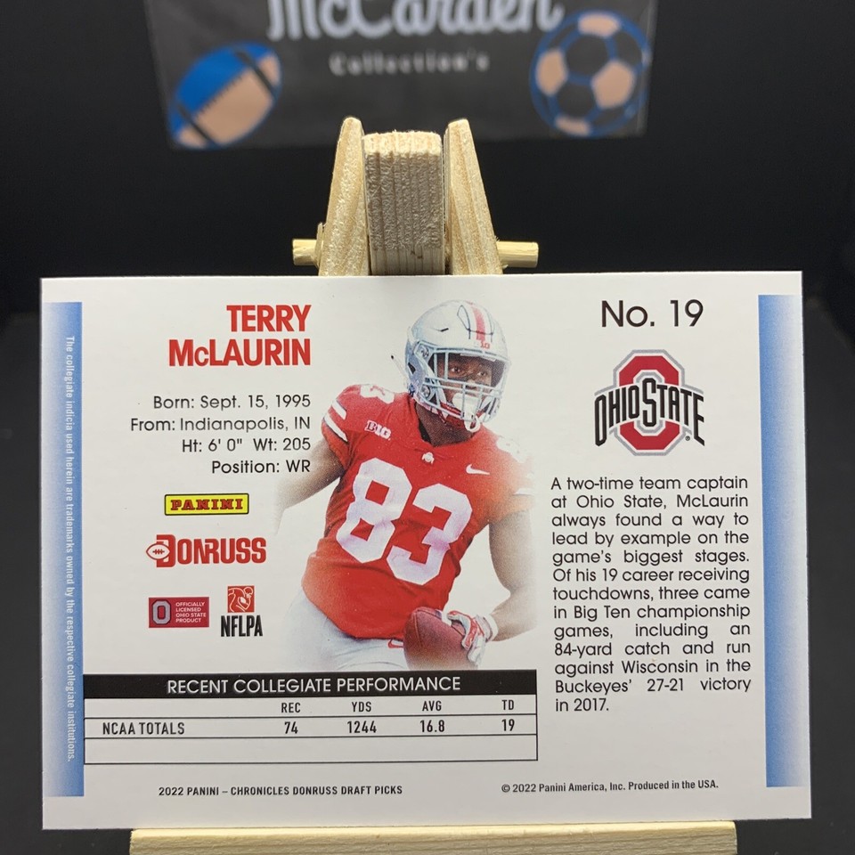 2022 Chronicles Draft Picks Donruss Retro Base #19 Terry McLaurin ...