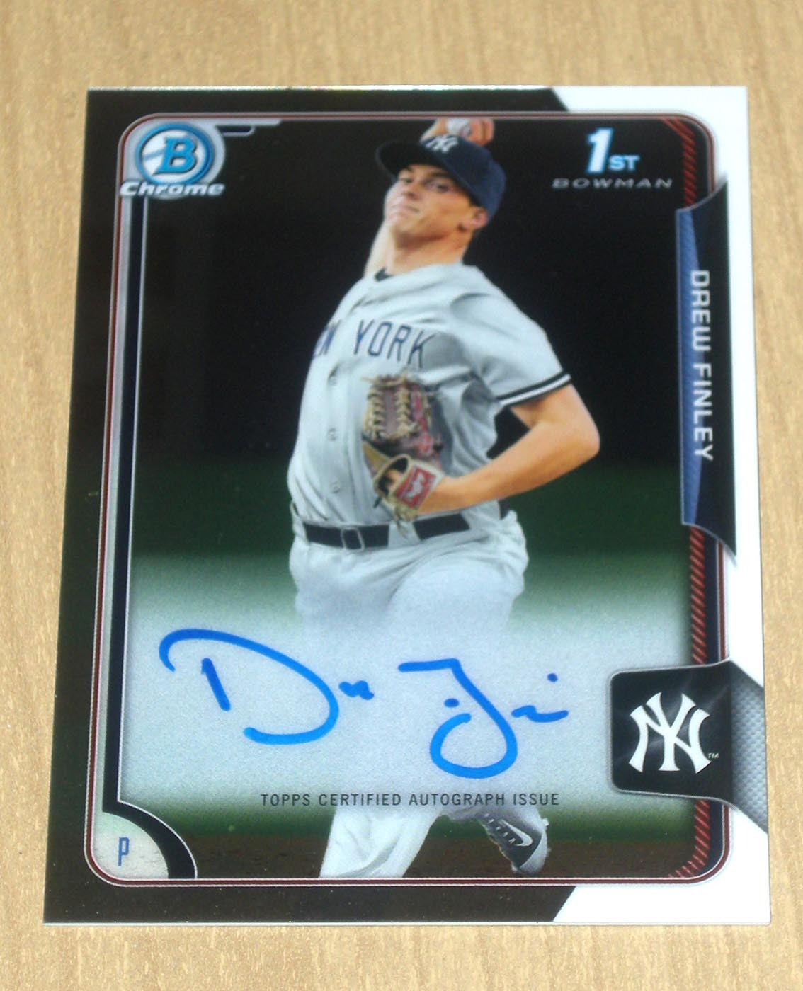 2015 Bowman Chrome (draft) autograph prospect Drew Finley | eBay