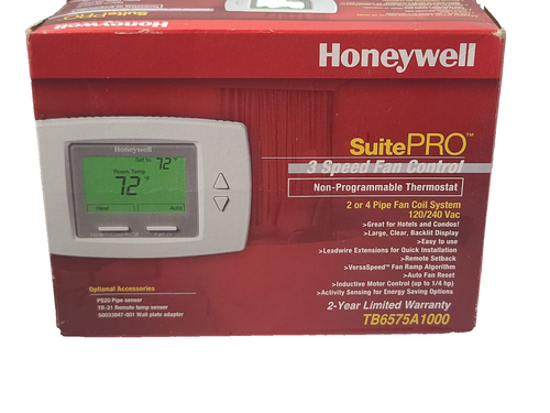 Honeywell SuitePRO TB6575A1000 Thermostat 2/4 Pipe Heat/Cool/Auto 3 ...