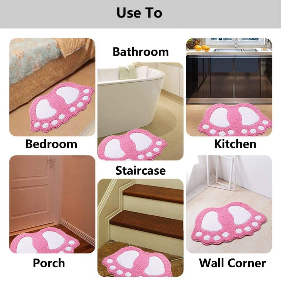 Bathroom Mats With Non-Slip Backing Big Feet Bath Rugs Shower Mat ...