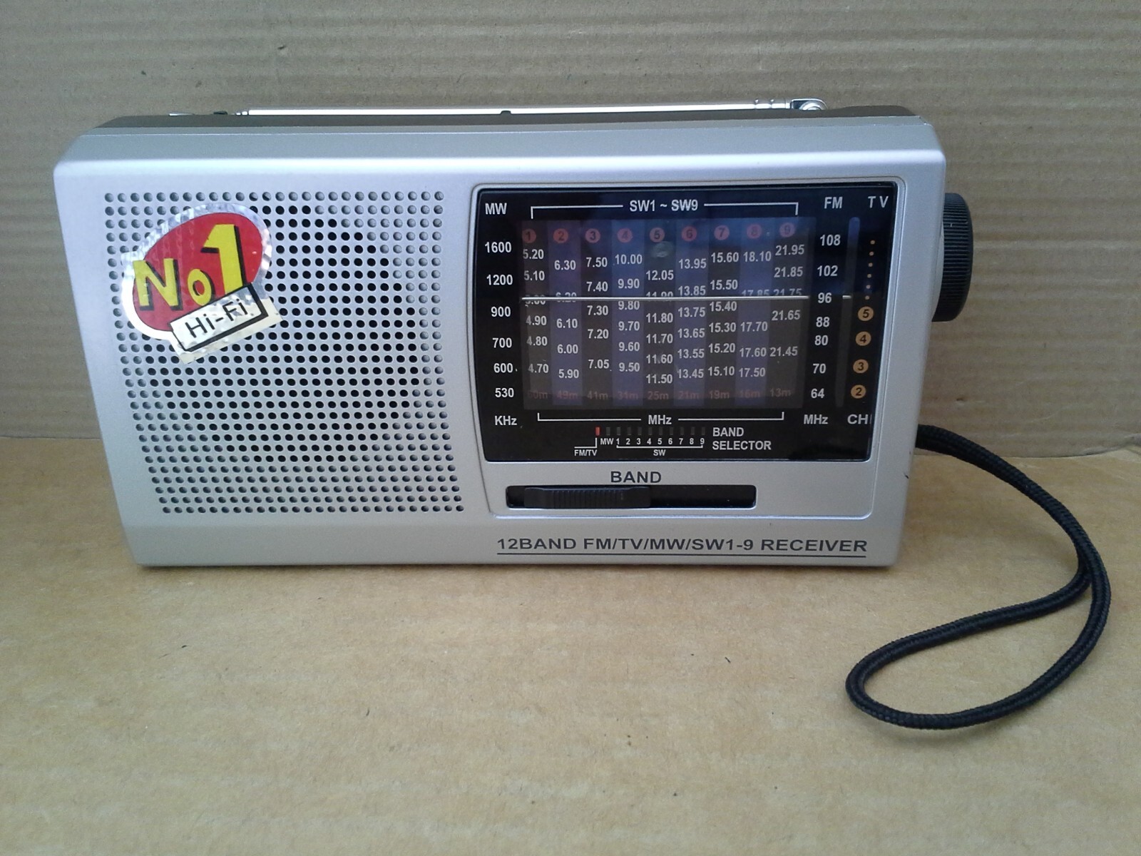 No 1 Hi-Fi 12 Band Portable Radio Player FM/TV/AM/SW1-9 Receiver ...