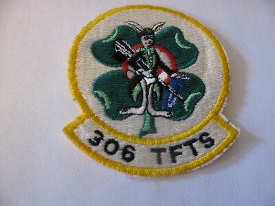 USAF AIR FORCE 306 TFTS Tactical Fighter Military Patch 3” Sew On Vtg ...