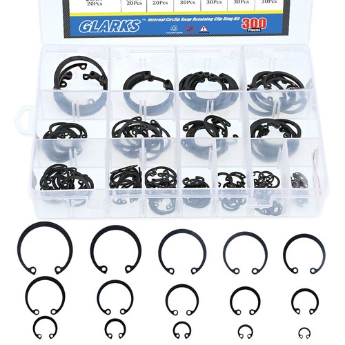 300Pcs 15 Size Metric Internal Circlips Snap Retaining Ring Assortment ...