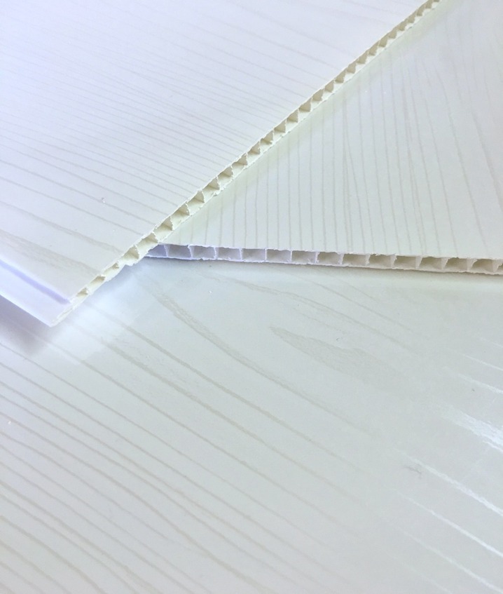 White Ash Gloss Bathroom PVC Cladding Kitchen Ceiling Panels Shower Wet ...