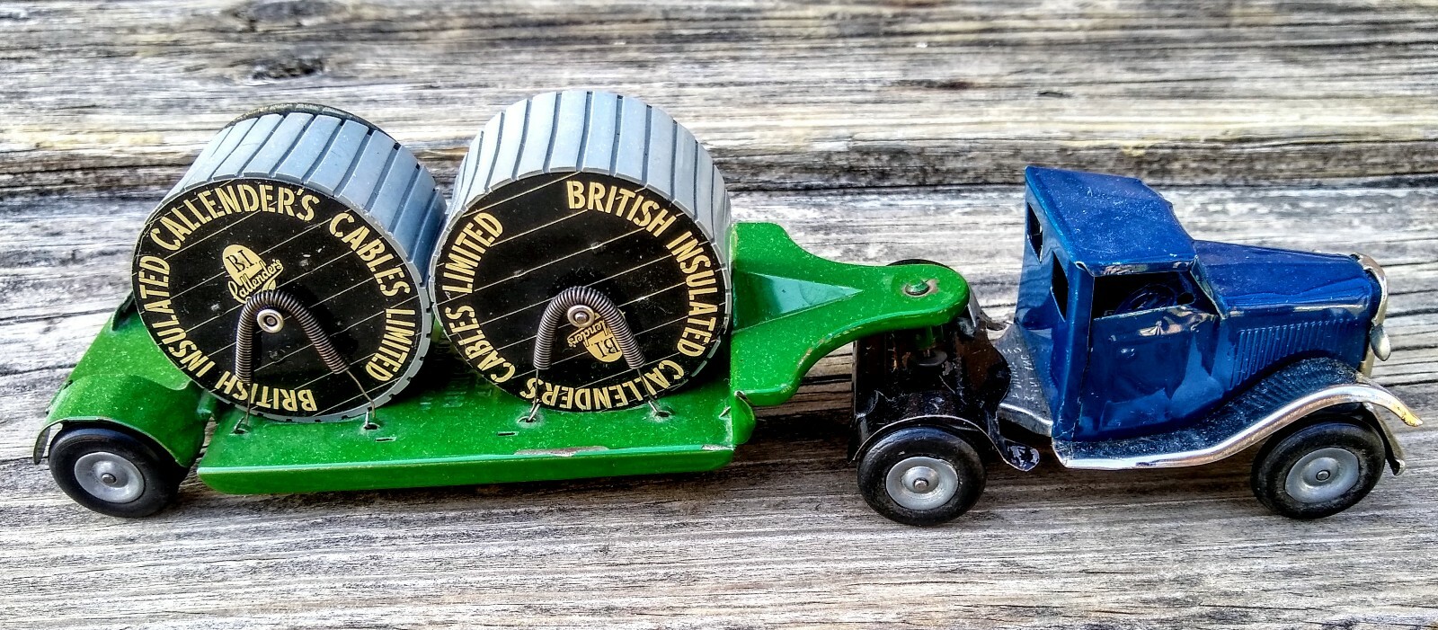 Antique Tri-Ang Minic Tractor Trailer Truck Tin Toy B.I. Callenders ...
