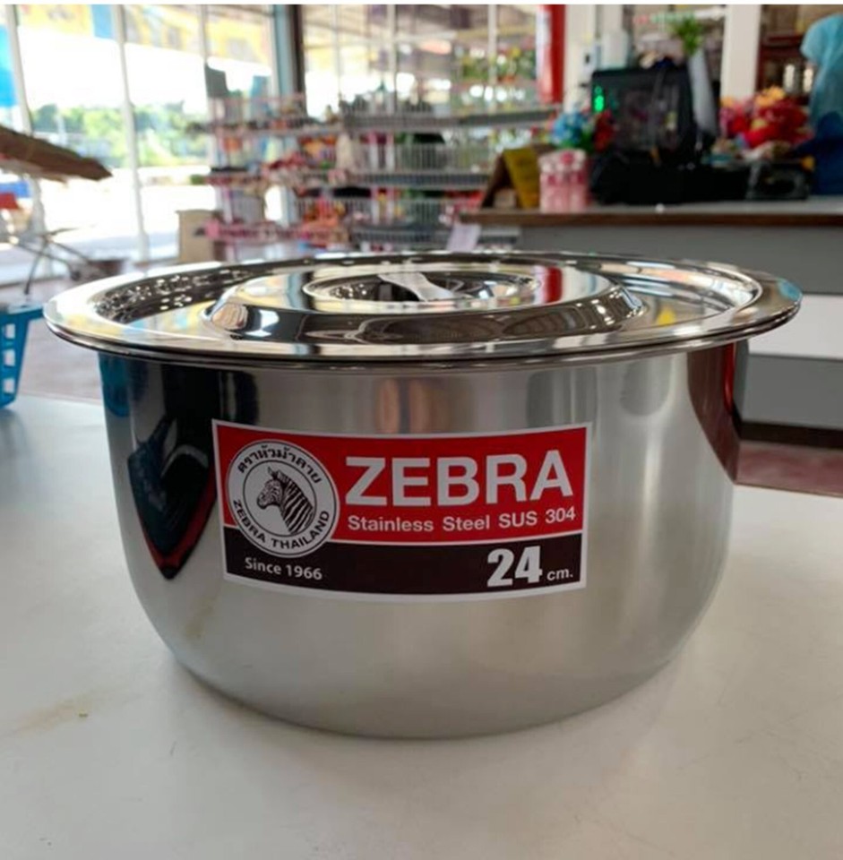10PcSet Zebra Thai Chinese Stainless Steel Pot Indian Pan Cook Soup ...