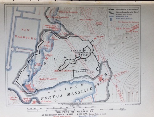Colorful Vintage 1885 Map of Port of Marseilles, France SHIPS FLAT ...