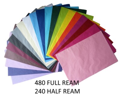 Silk Feel Coloured Tissue Paper Ream - Large Sheets 50x70cms Whloesale ...