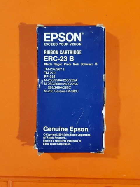 Epson Erc23b Nylon Cash Register Ribbon Cartridge Black EA - Epserc23b ...